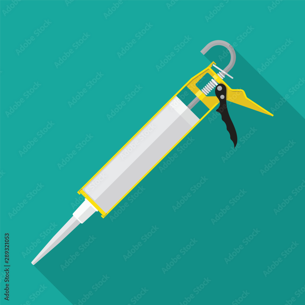 caulking gun vector flat design. Stock Vector | Adobe Stock