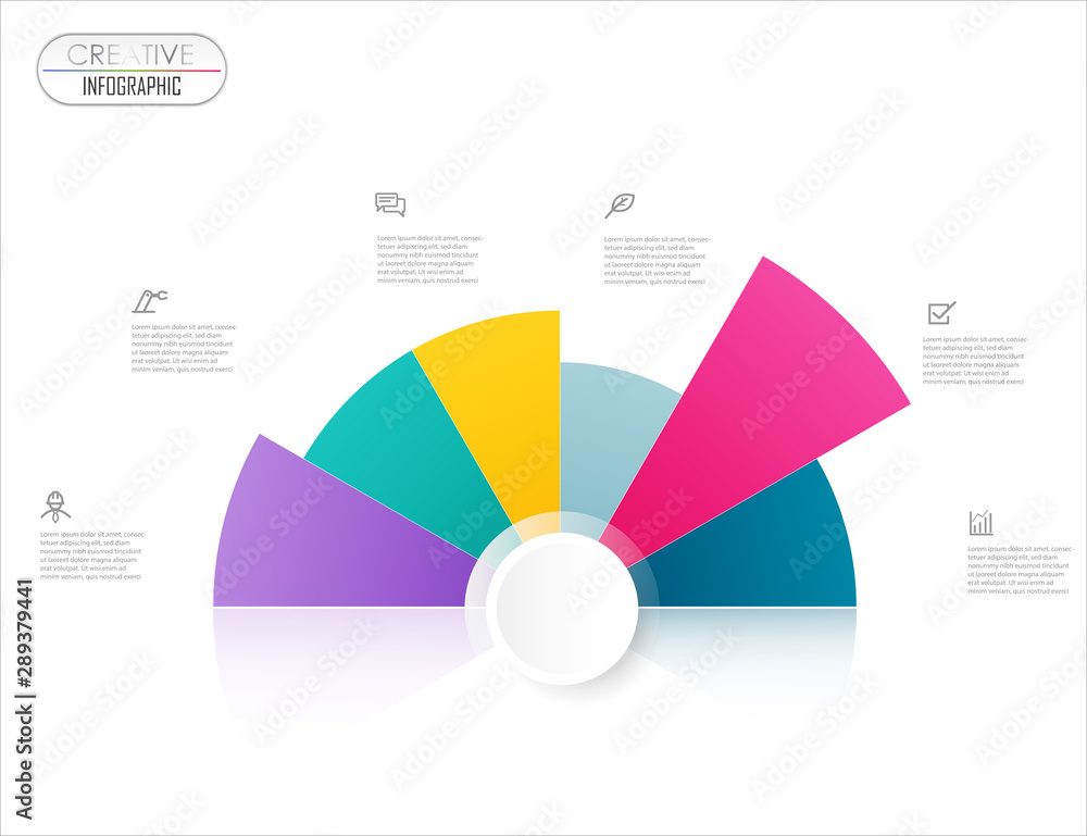 Vector de Stock Infographic Diagram design with step process flowchart ...