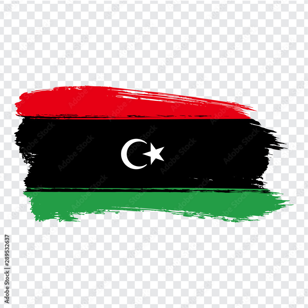 Flag Libya from brush strokes. Flag State of Libya on transparent ...