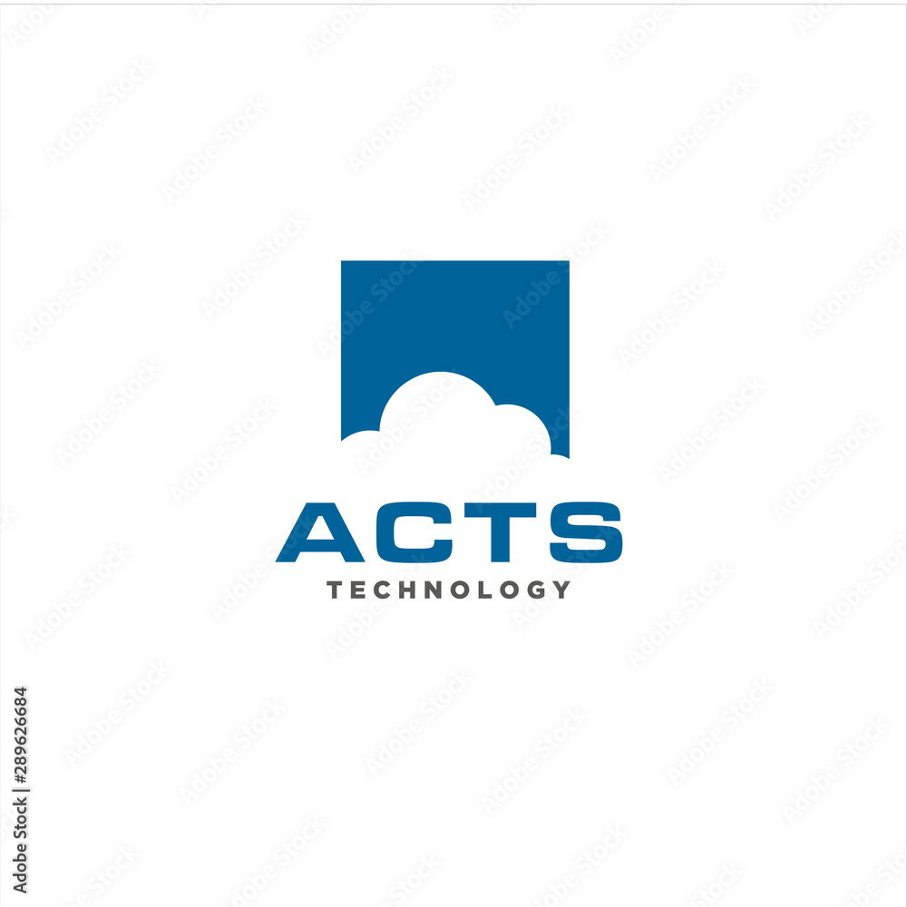 Square Cloud Logo Design Inspiration Stock Vector | Adobe Stock