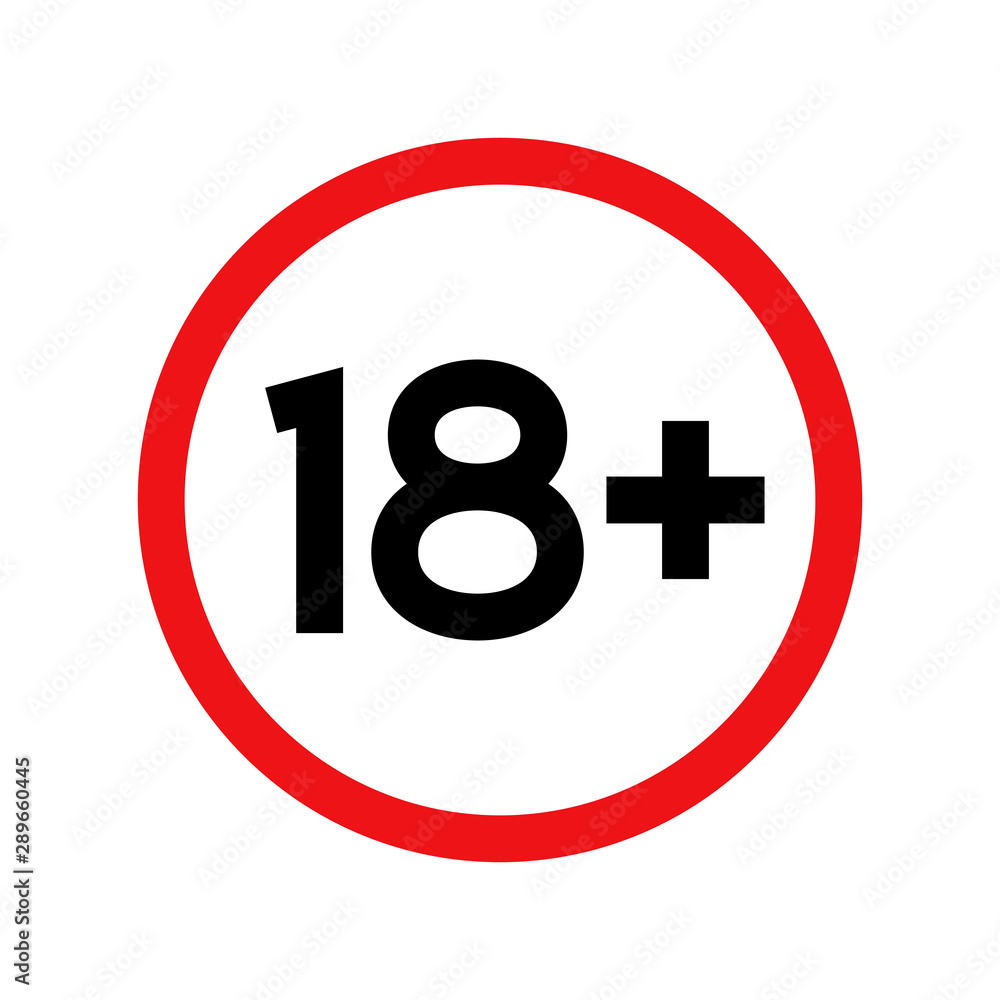 18 plus symbol, adults only sign Stock Vector | Adobe Stock