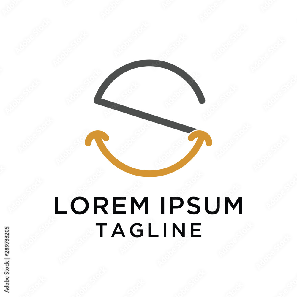 Initial S Smile Logo Design Template Stock Vector | Adobe Stock