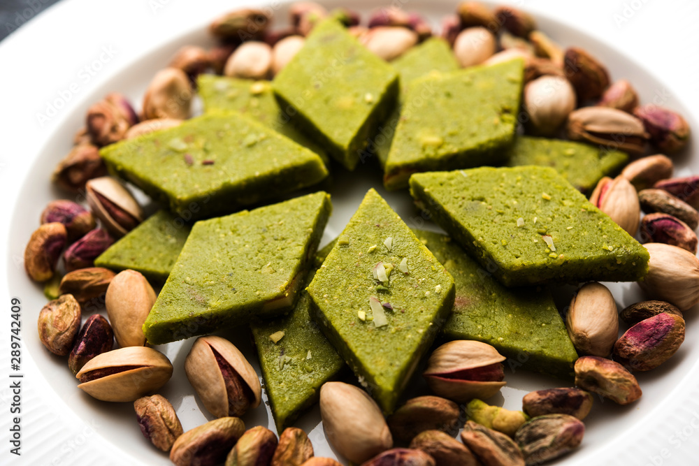 Pista Katli/Burfi/burfee or Pistachio cake Stock Photo | Adobe Stock