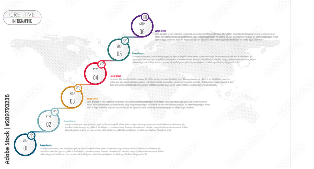 Infographic Diagram design with step process flowchart for Business and ...
