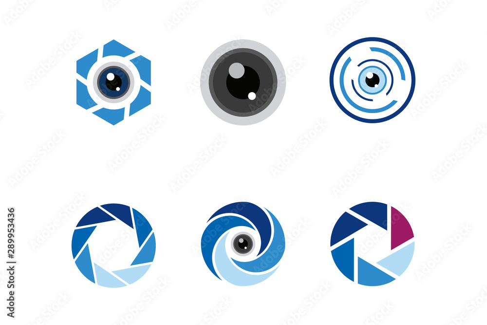 lens logo icon vector set Stock Vector | Adobe Stock