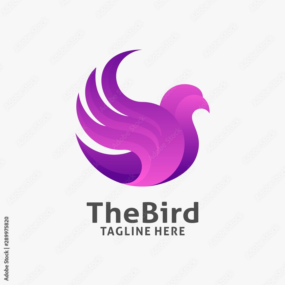 Round bird logo design Stock Vector | Adobe Stock