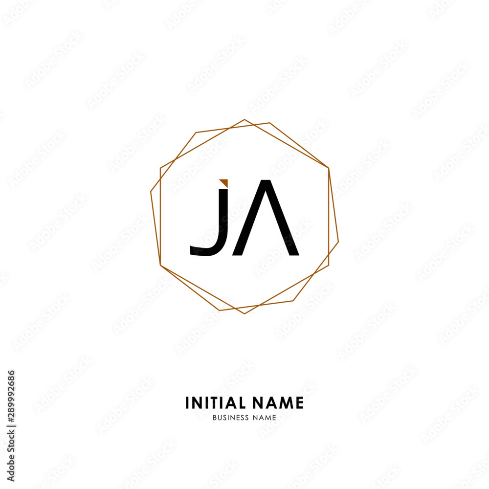 J A JA Initial logo letter with minimalist concept. Vector with ...