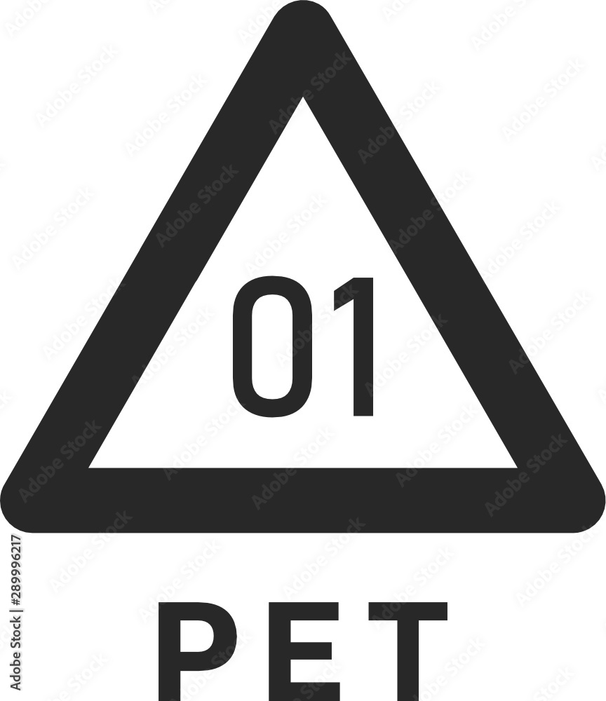 Polyethylene Terephthalate 01 PET Icon Symbol Stock Vector | Adobe Stock