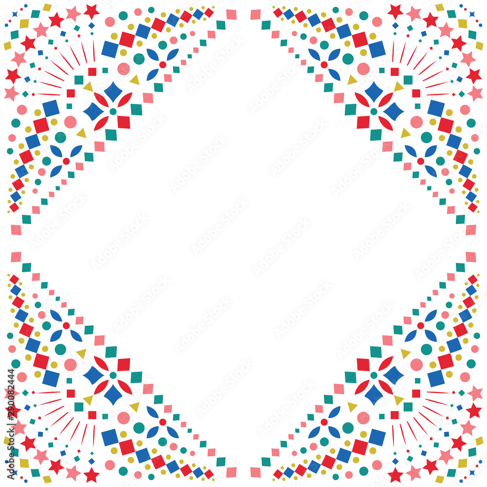 Mexican style embroidery motif celebration border. Card or invitation ...
