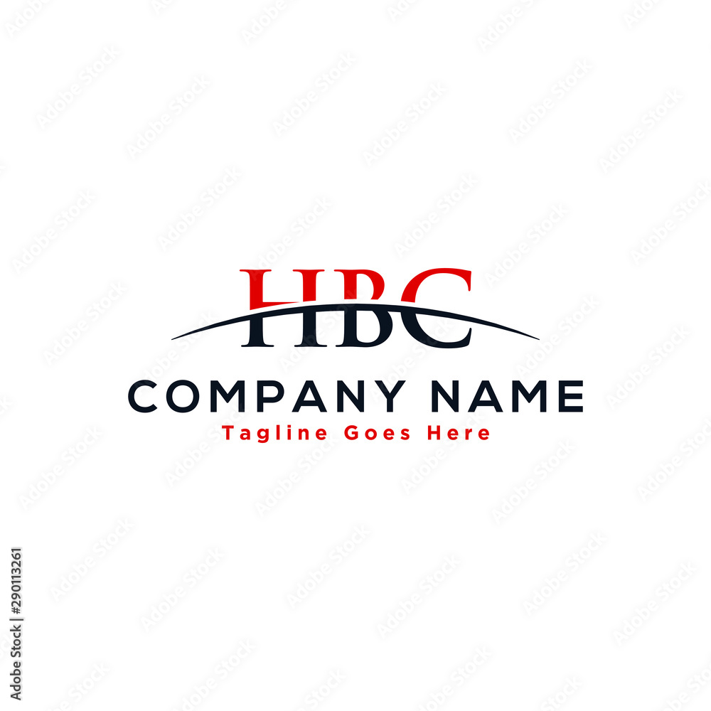 Initial letter HBC, overlapping movement swoosh horizon logo design ...
