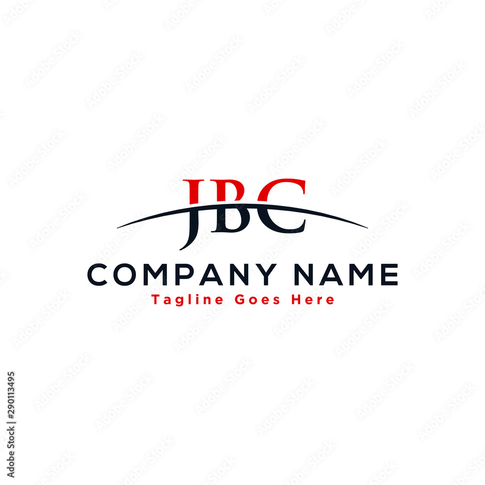 Initial letter JBC, overlapping movement swoosh horizon logo design ...