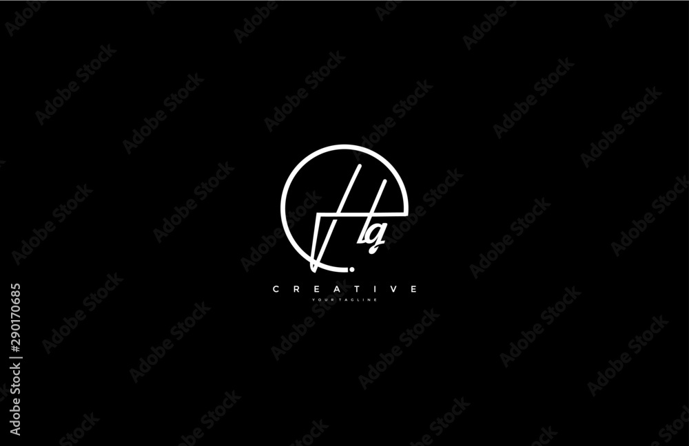 Hg letter calligraphic Minimal monogram emblem style vector logo Stock ...