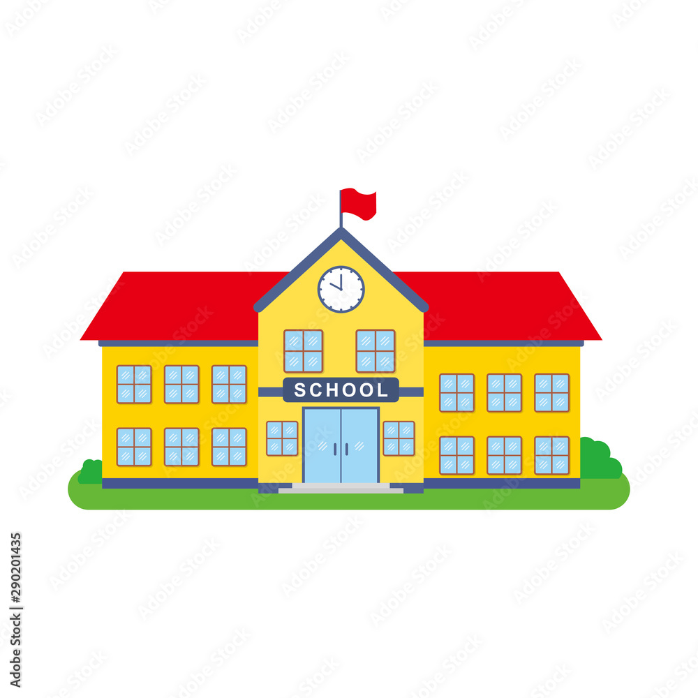 School building vector illustration isolated on white background ...