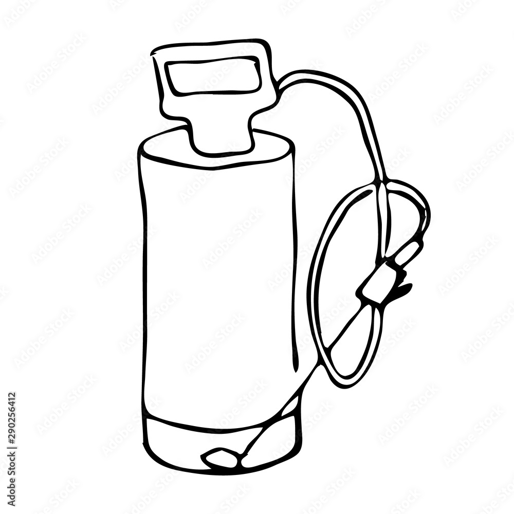 Pesticide pump sprayer Hand drawing sketch agricultural tool vector ...
