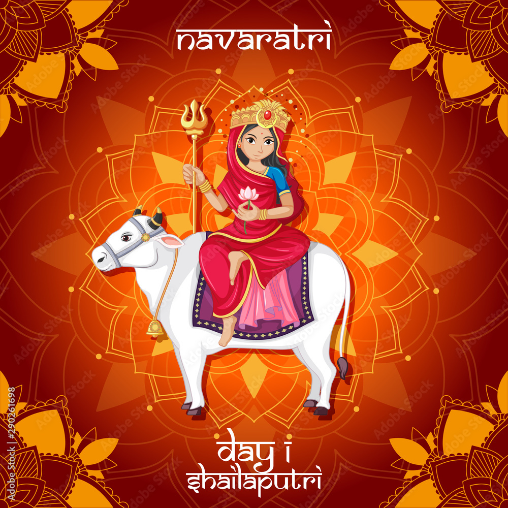 Navaratri poster design with goddess Stock Vector | Adobe Stock