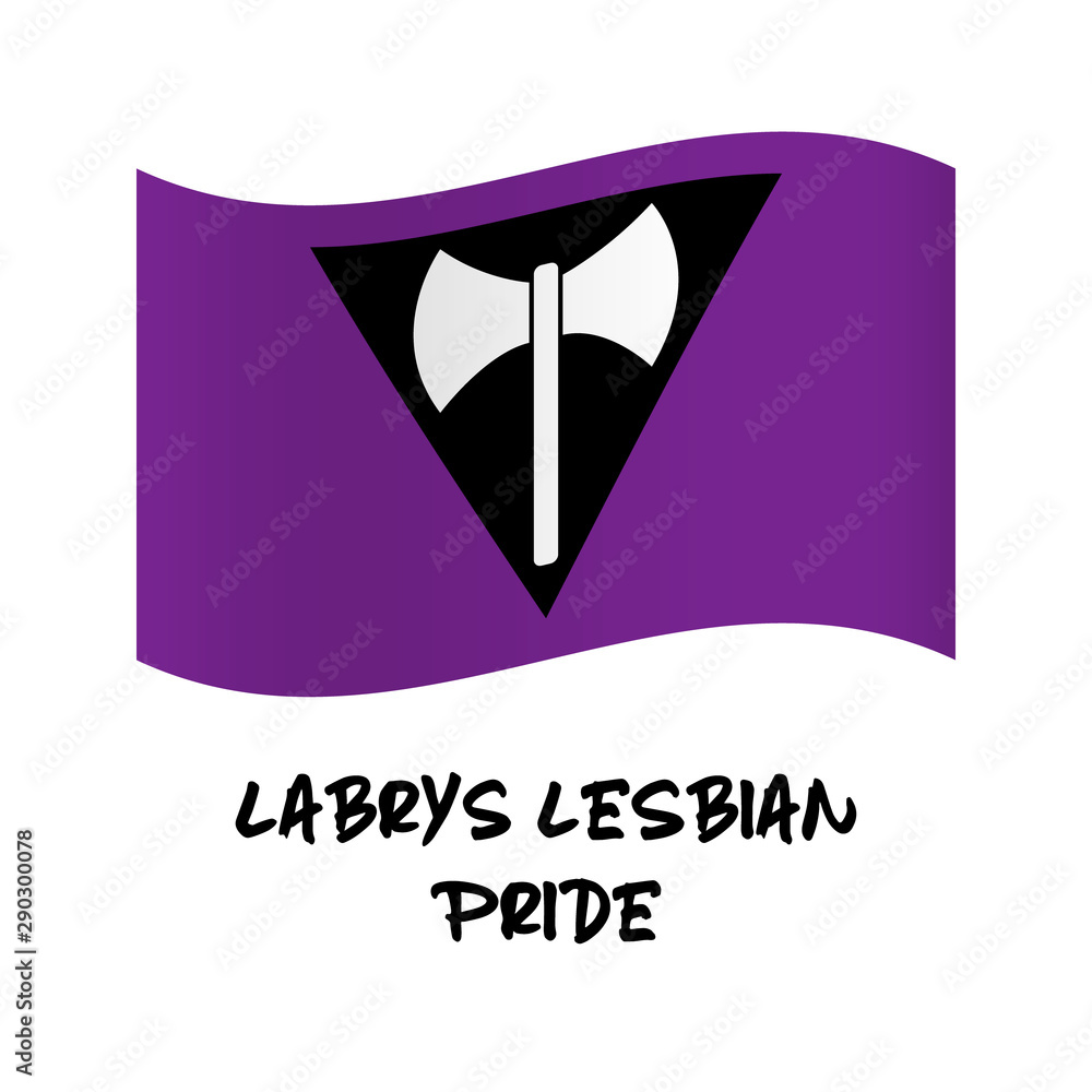 Labrys Lesbian pride flag background. Equality flag. Symbol of Lesbian ...