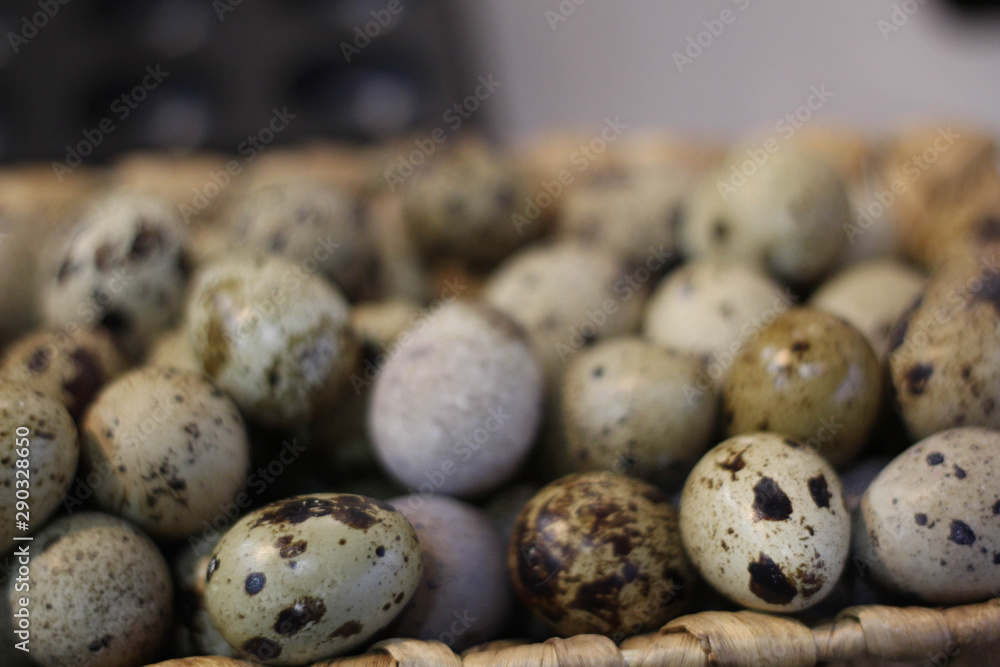 Healthy quail eggs stock photo. What to do with quail eggs. Easter ...