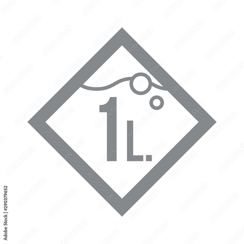 1 Liter l sign l-mark estimated volumes 1000 milliliters ml Vector ...