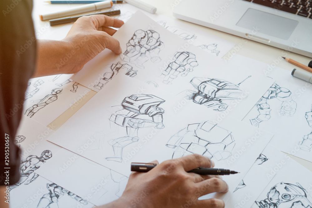 Stock-Foto „Animator designer Development designing drawing sketching ...