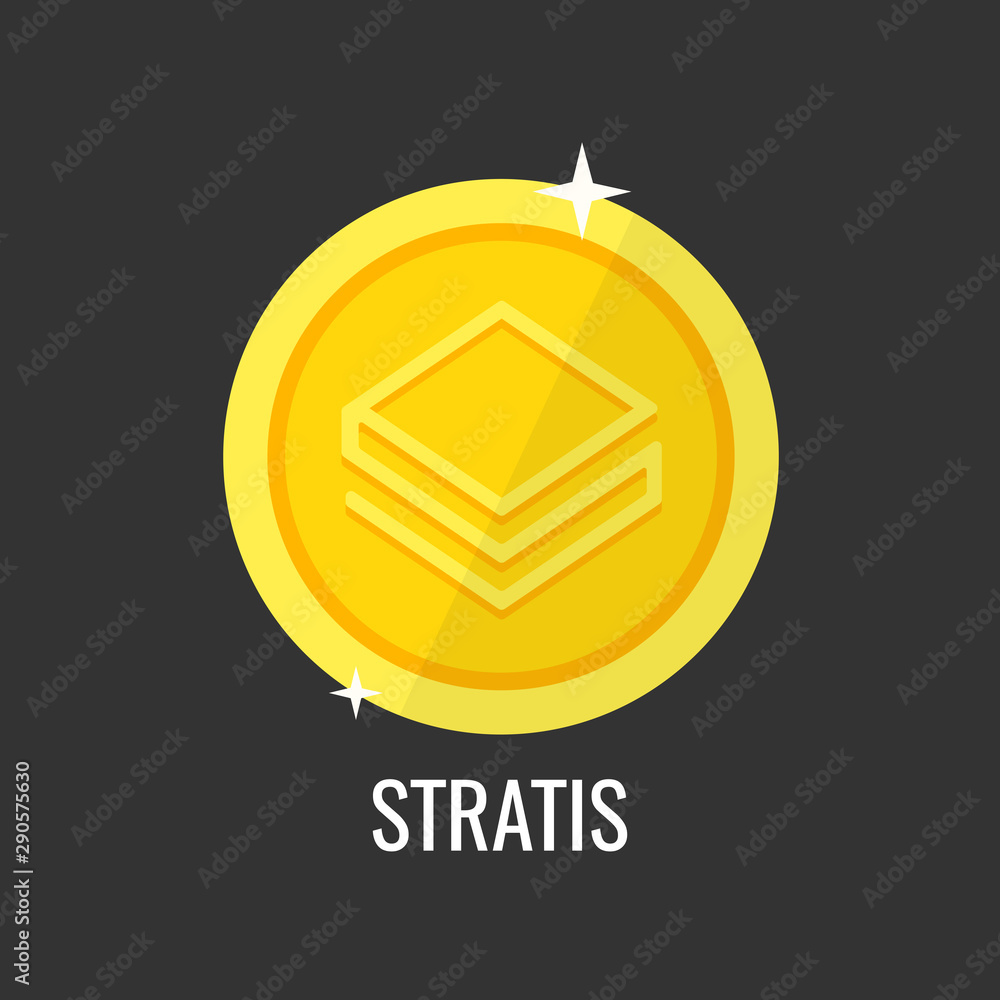 Vector de Stock Stratis gold coin icon. Sign payment symbol. Crypto ...