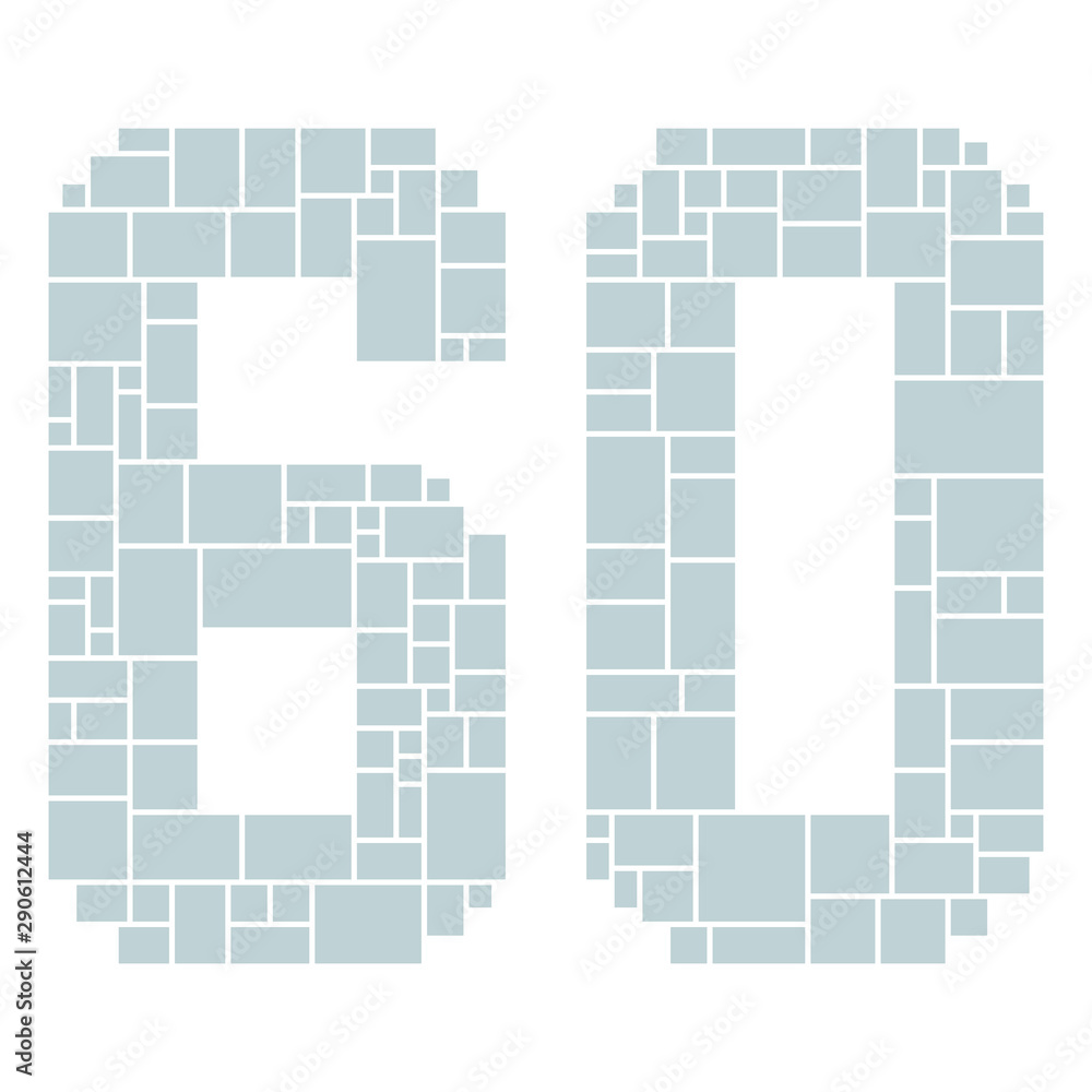 60th Birthday / Anniversary Numbers Vector Mood Board & Branding ...