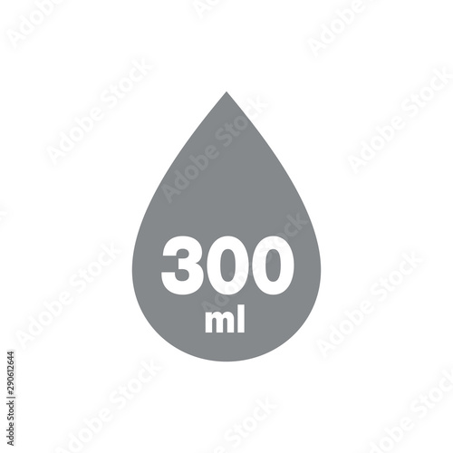 Liter l sign (l-mark) estimated volumes 300 milliliters (ml) Vector ...