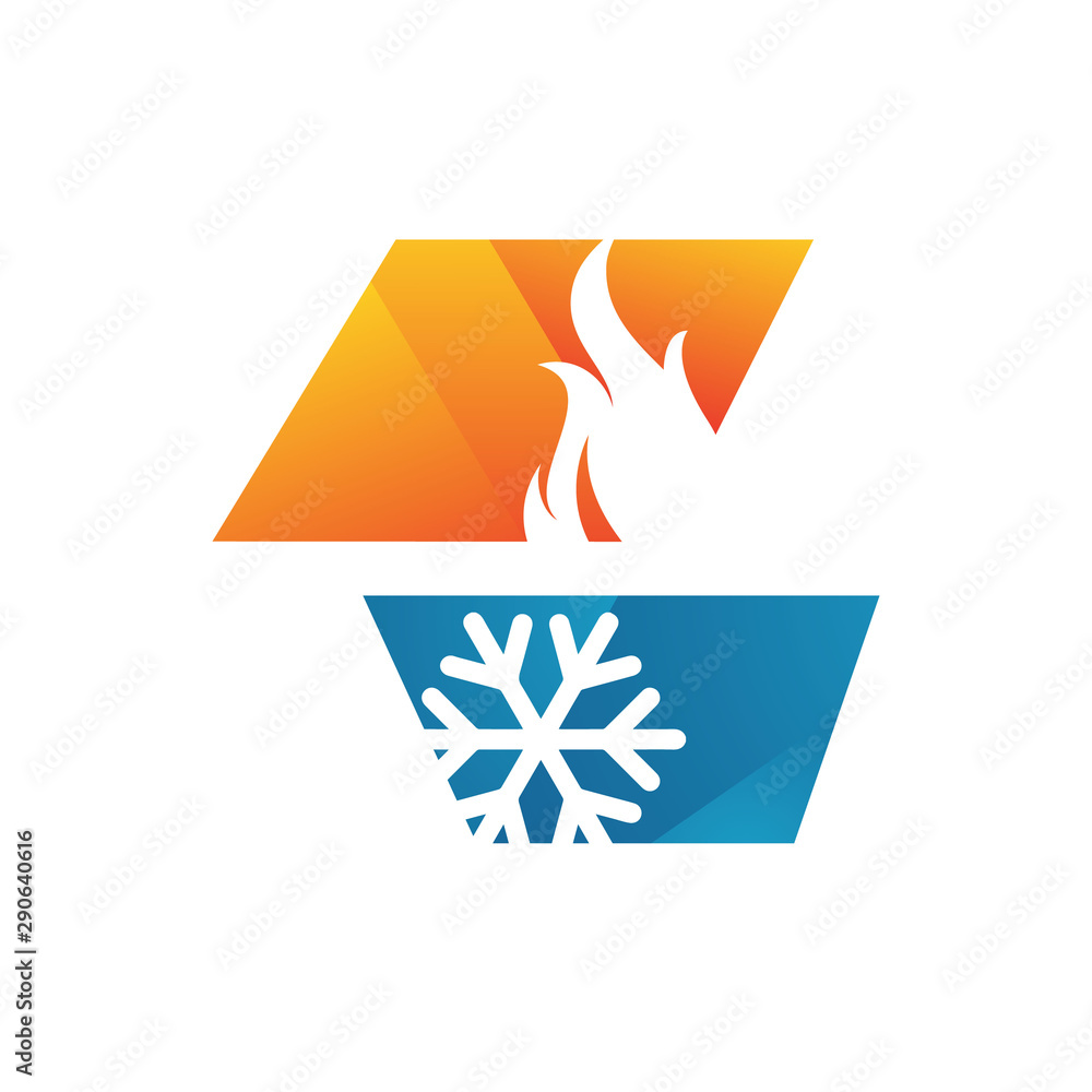 abstract heating and cooling hvac logo design vector business company ...