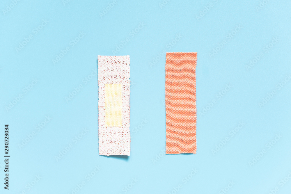 Front and back view of sterile fabric adhesive bandages plaster for ...