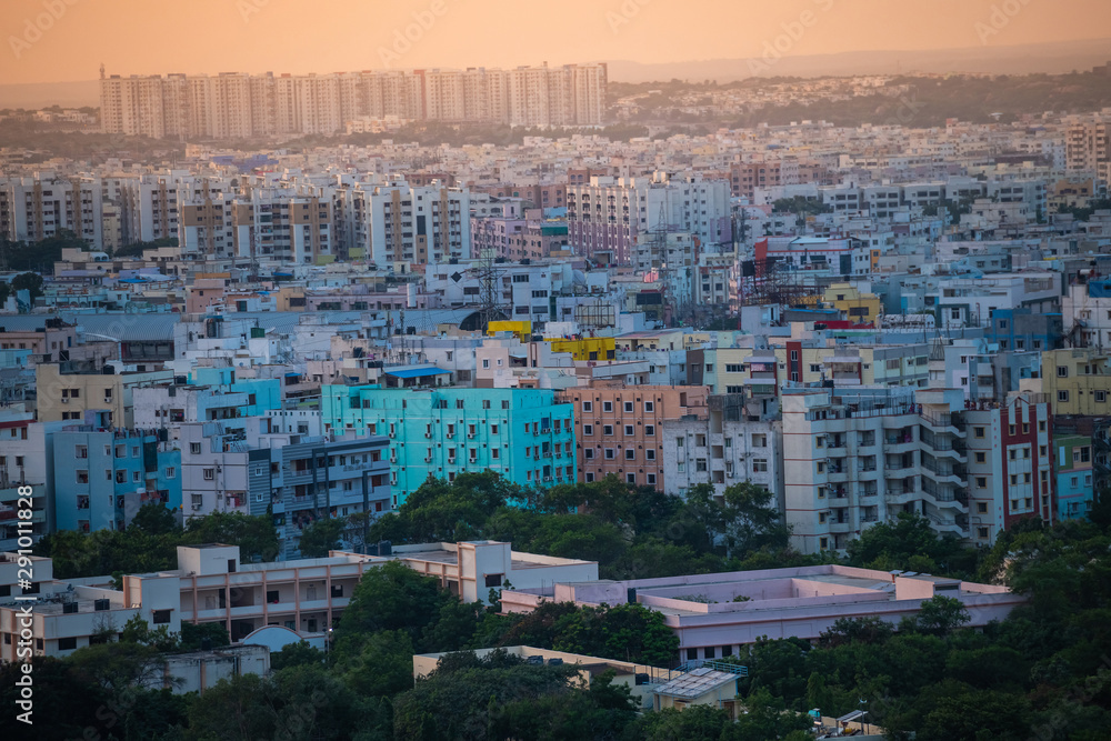 Hyderabad city buildings and skyline in India Stock Photo | Adobe Stock