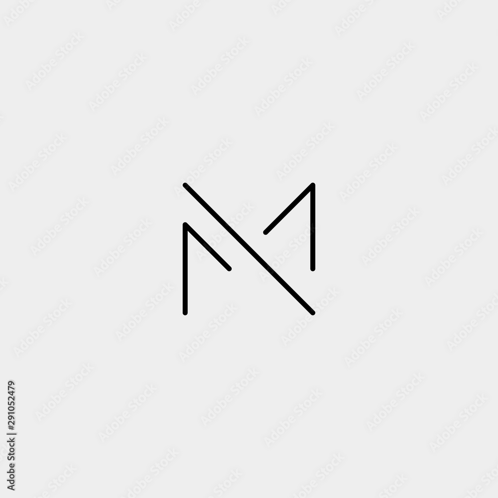 Letter M MM Monogram Logo Design Minimal Stock Vector | Adobe Stock