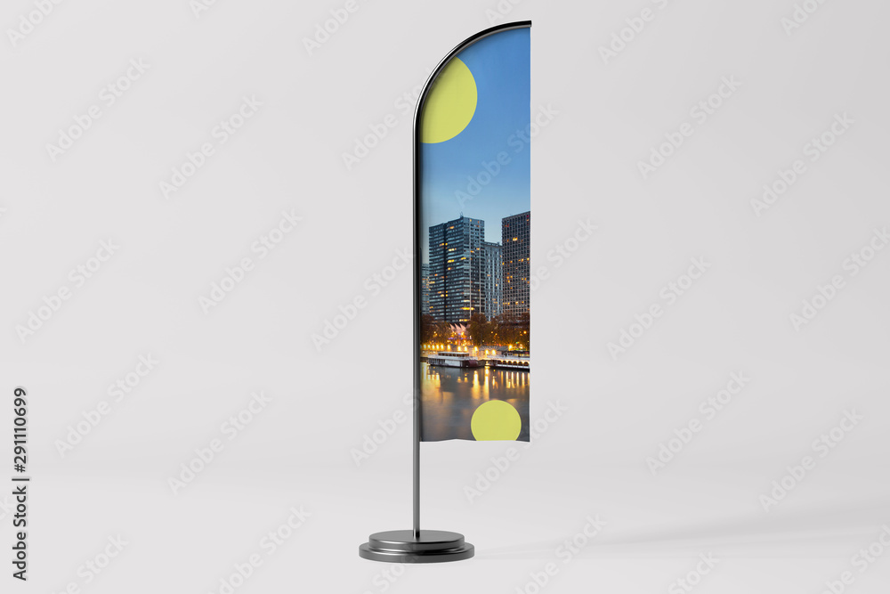 Flag Advertisement Mockup - 3d rendering Stock Photo | Adobe Stock
