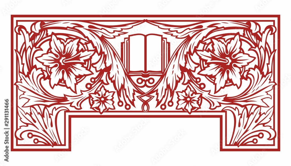 Book frontispiece title page decorative design in retro Soviet style ...