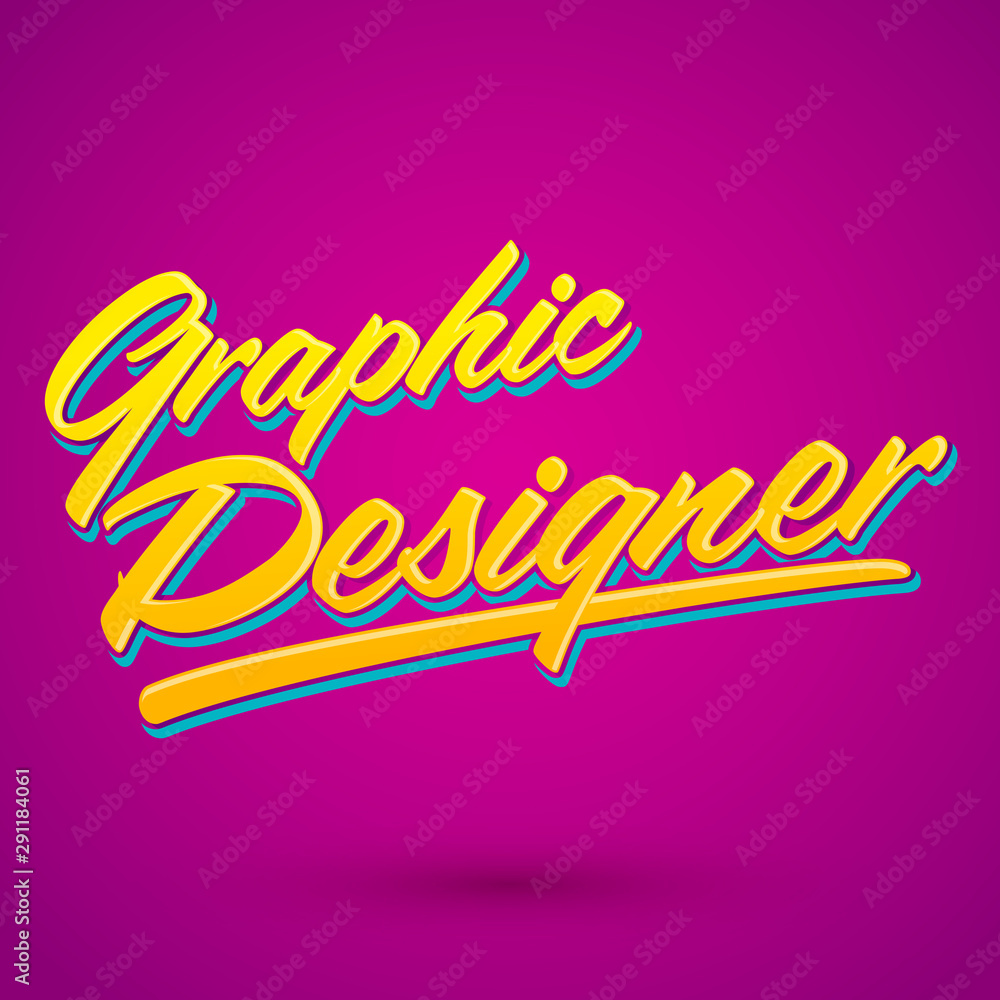 Graphic Designer vector lettering professional career emblem Stock ...