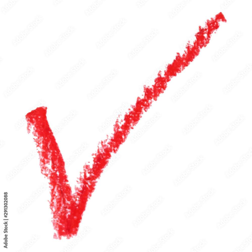 Red marker pen highlighter tick symbol, check mark Stock Vector | Adobe ...