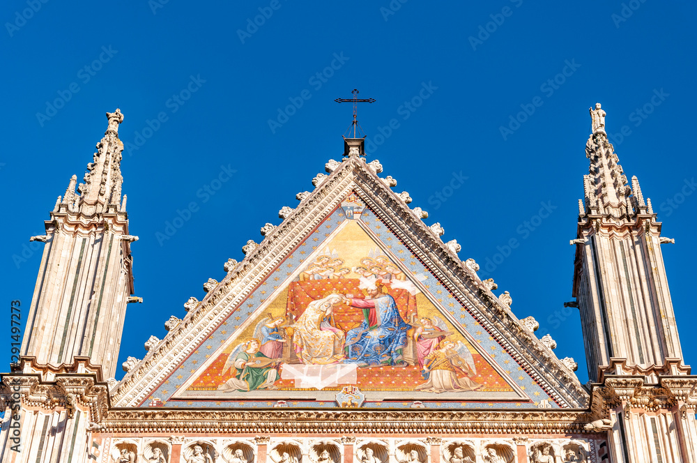 Orvieto, Italy. Perspective view of the Cathedral of "Santa Maria ...