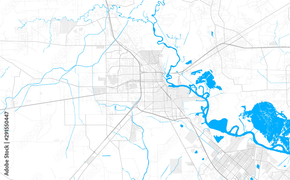 Rich detailed vector map of Beaumont, Texas, USA Stock Vector | Adobe Stock