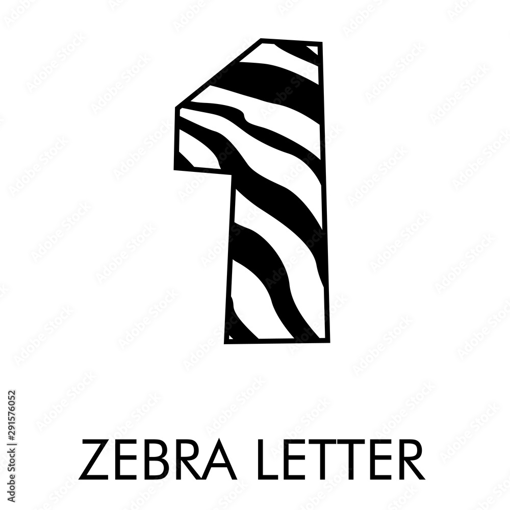 Vector de Stock Logotipo número 1 con patrón de piel de cebra en blanco ...