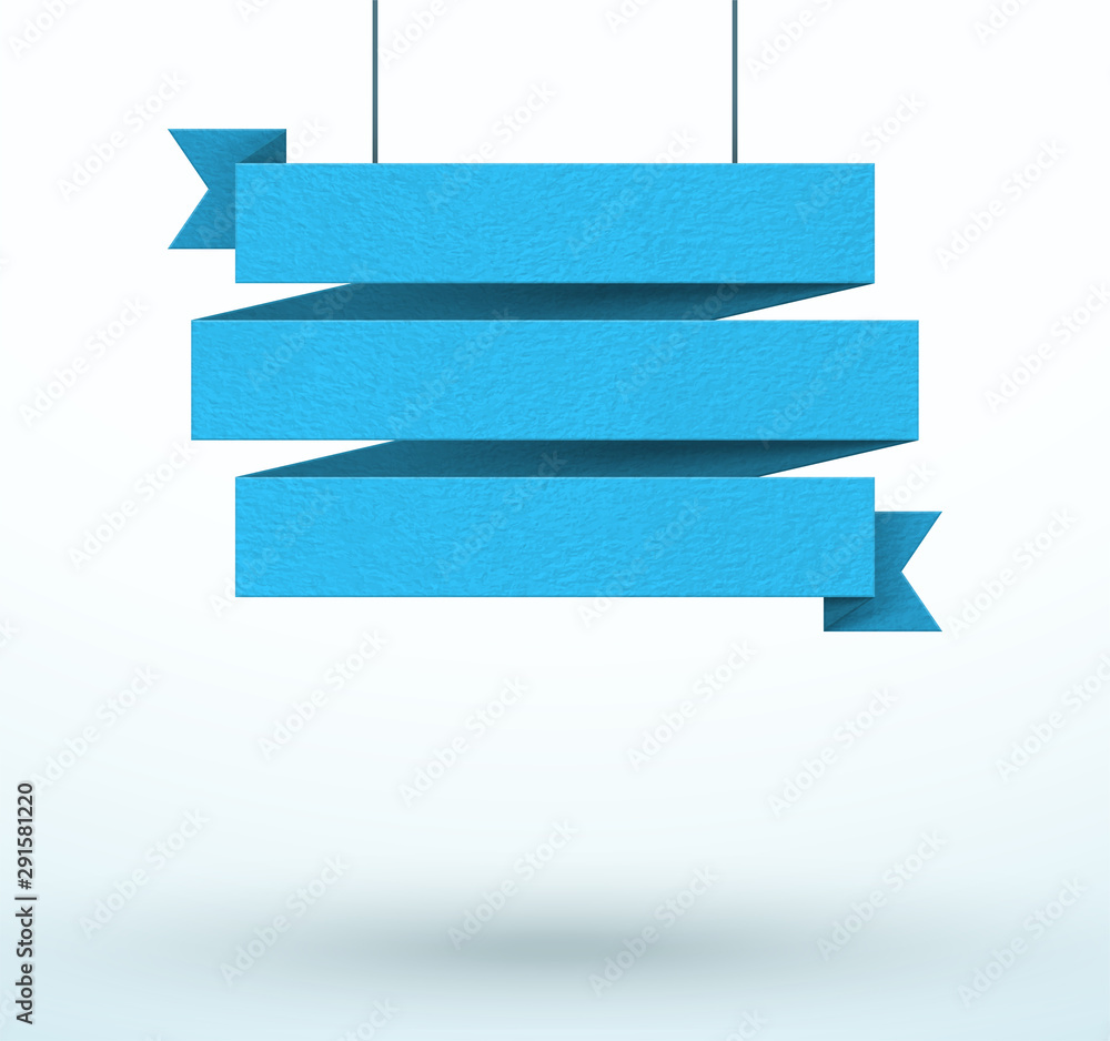 Hanging Title Ribbon 3 Line Paper Texture Banner Stock Vector | Adobe Stock