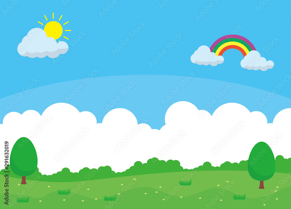 Nature landscape background suitable for kids background Stock Vector ...