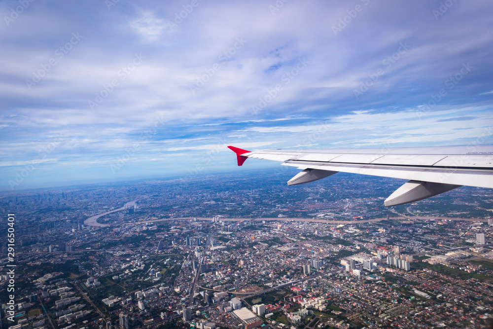 Scenery of ariel view from window of airplane in Thailand. Stock Photo ...
