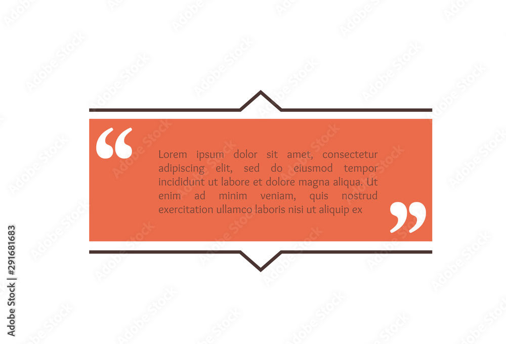 Quote text box, rectangle bubble for comment, mark design. Quotation ...