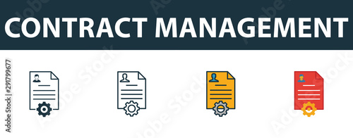 Contract Management icon set. Premium symbol in diferent styles from ...