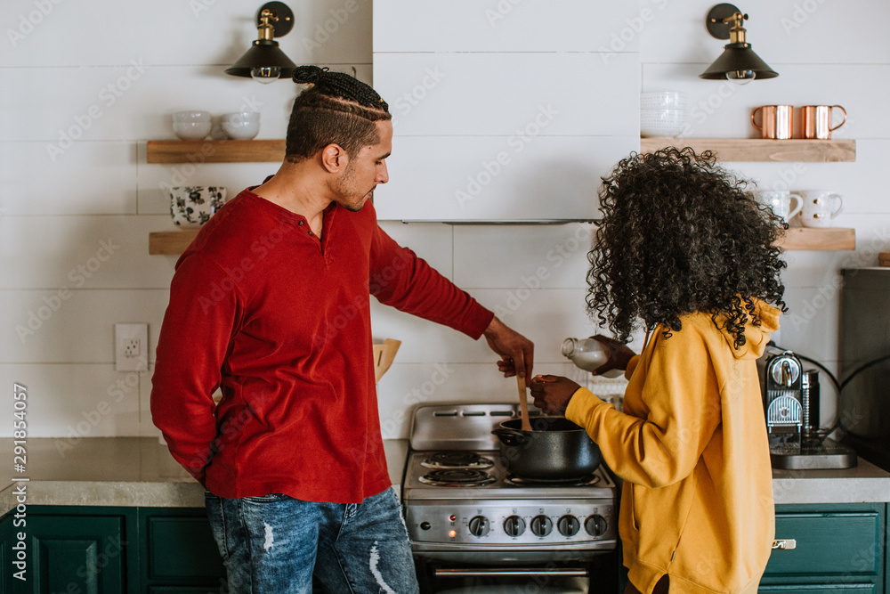 Couple Cooking Dinner Together Stock Photo | Adobe Stock