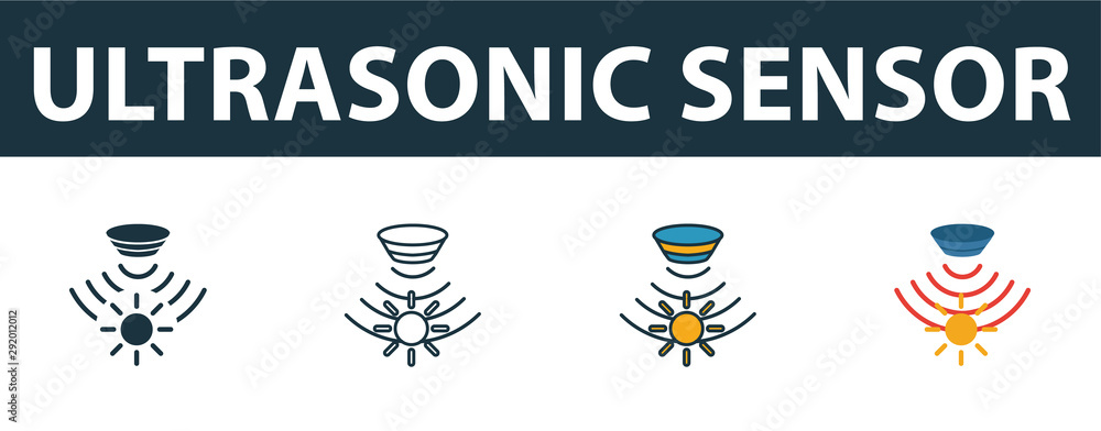 Stock-Vektorgrafik „Ultrasonic Sensor icon set. Premium symbol in ...