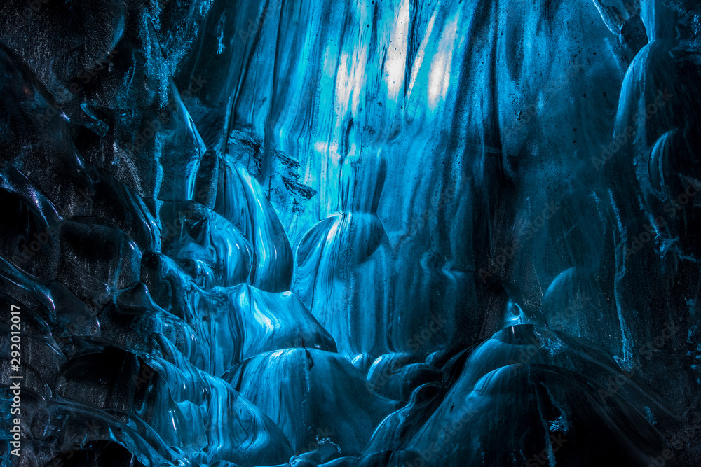 Inside glacier ice cave in Iceland Stock Photo | Adobe Stock
