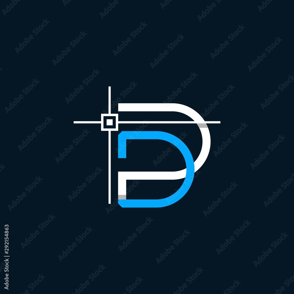 Vector de Stock Letter DP Outline Auto Cad Creative Modern Icon Logo ...