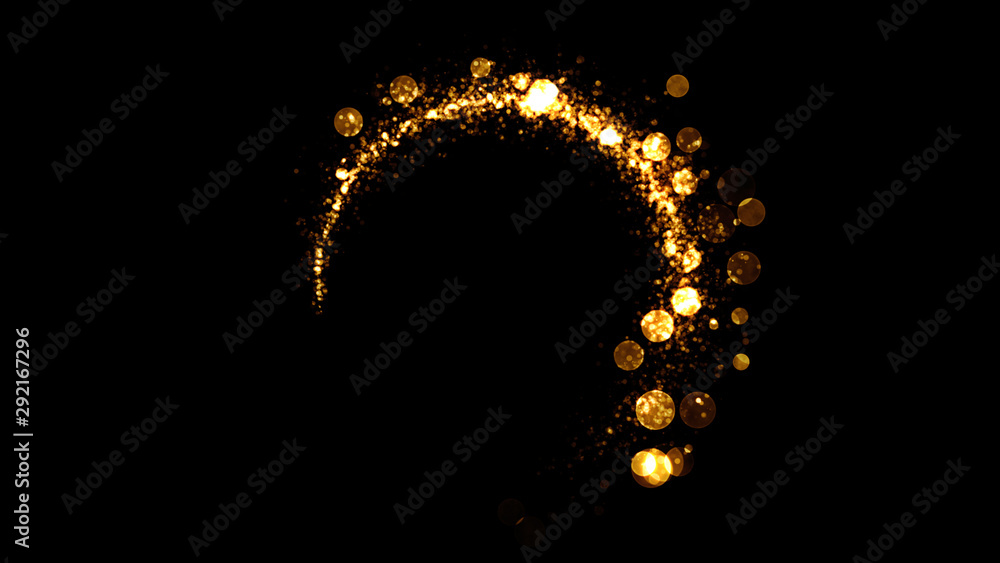 Golden meteor tail. Frame for celebration countdown. Exclusive border ...