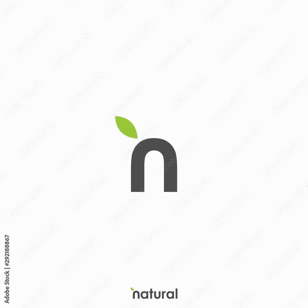 letter N for natural logo design unique Stock Vector | Adobe Stock
