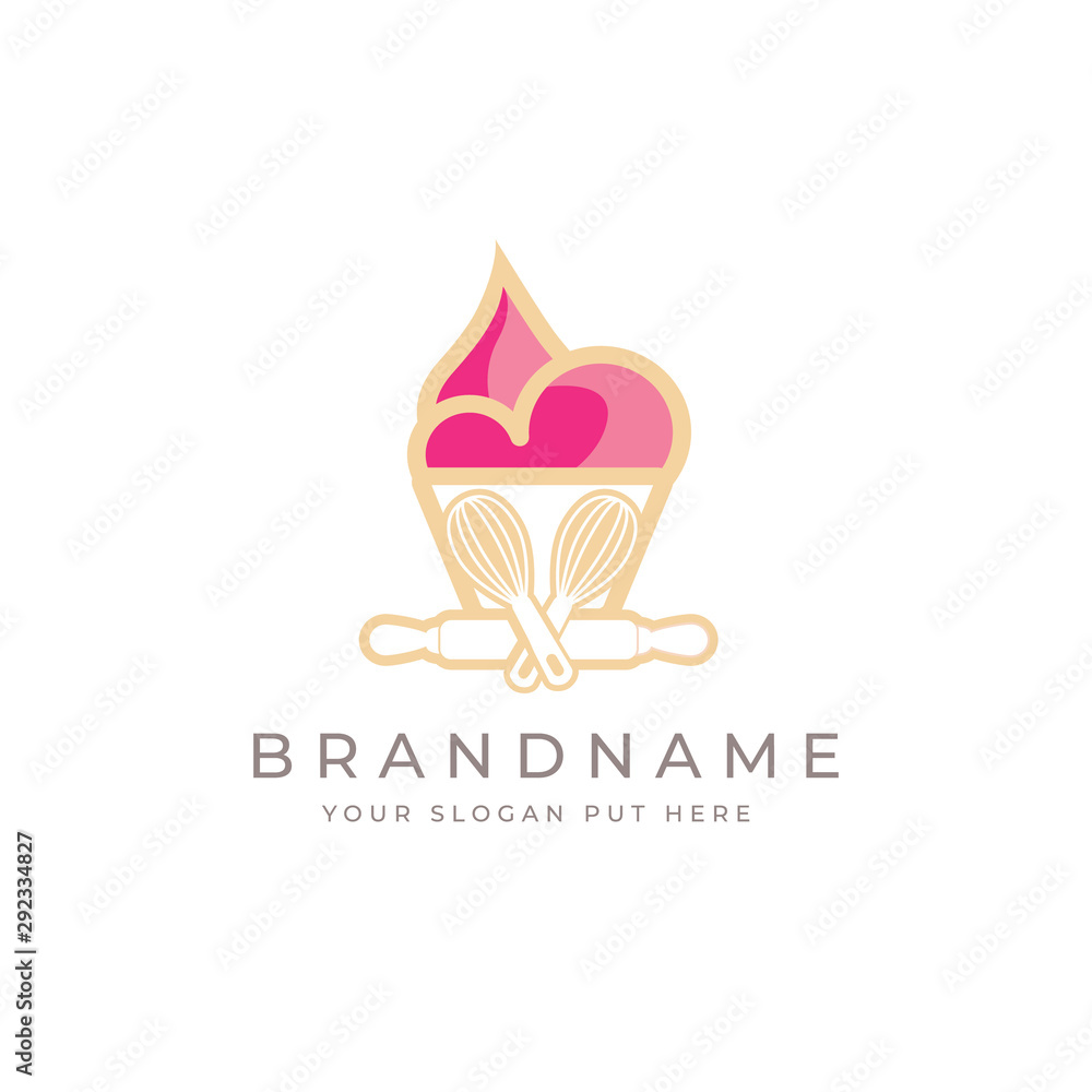 Custom Bakery logo design template vector eps Stock Vector | Adobe Stock