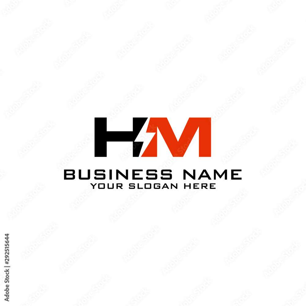 HM Initial logo concept with electric template vector Stock Vector ...